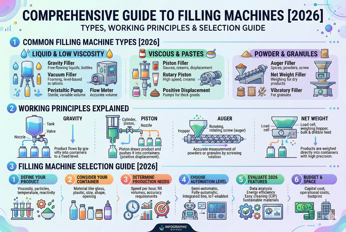 Filling Machine Types, Working Principles & Selection Guide [2026] - IDA